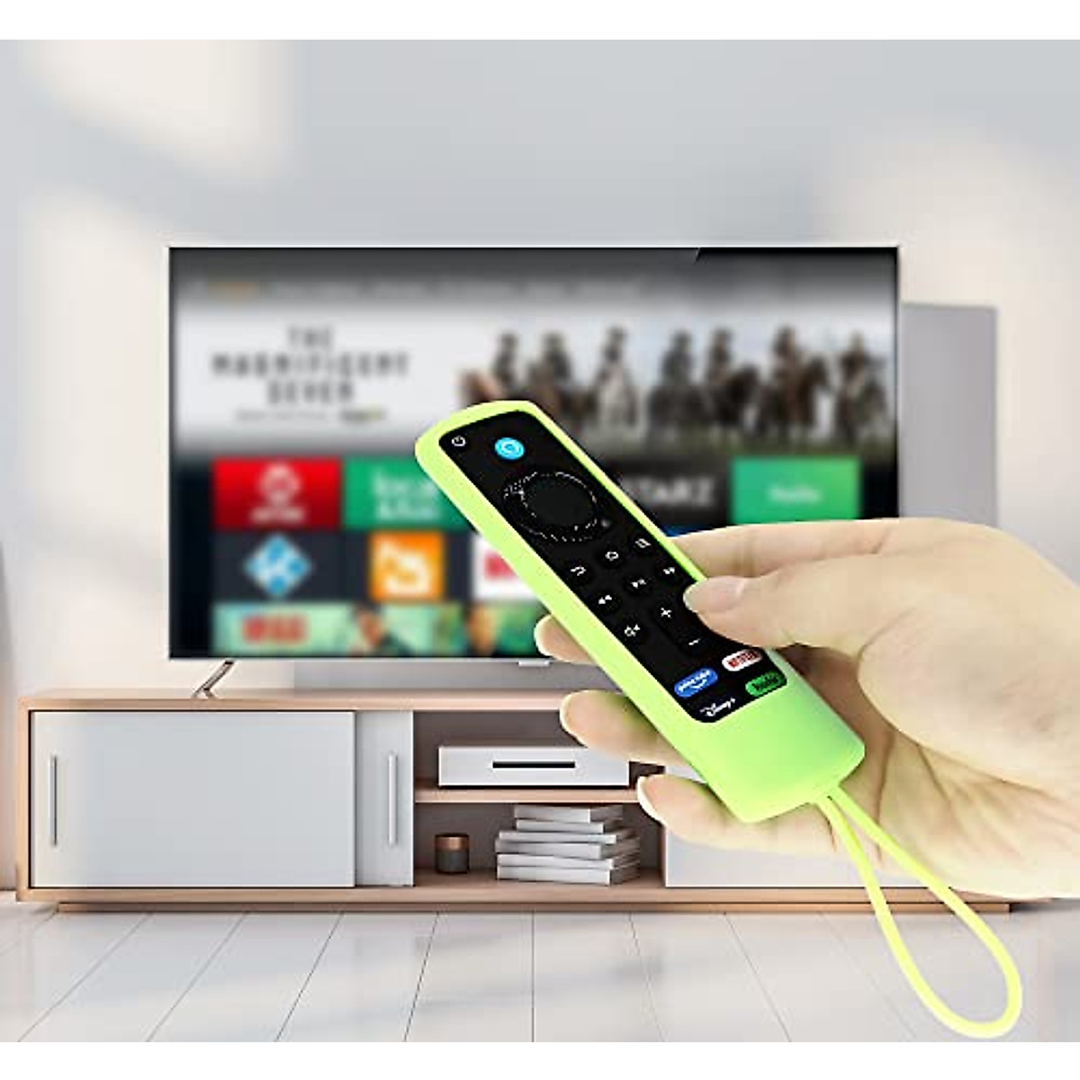 2 Pack Glow Remote Cover for Fire TV Stick 4K Max/3rd Gen/4K/(Lite/Cube 1st and 2nd Gen) Alexa Voice Remote 4K Max/3rd Gen 2021 Silicone Remote Cover Case Sleeve Skin Glow in The Dark - Green Blue