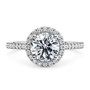 JustGift 925 Sterling Silver Cubic Zirconia Engagement Ring Promise Ring For Birthday Thanksgiving Anniversary Christmas Gift Sparkling ideal gift Women Size 3-12 (Halo Ring 2 ct, Size 11)