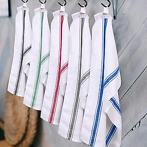 Utopia Towels Dish Towels, 15 x 25 Inches, 100% Ring Spun Cotton Super Absorbent Linen Kitchen Towels, Soft Reusable Cleaning Bar and Tea Towels Set (12 Pack, Blue)