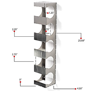 brightmaison Alex Wine Rack Wall Mounted, Wine Bottle Holder for 5 Bottles, Kitchen Organization and Wine Storage Stainless Steel