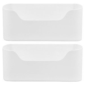 Luxshiny 2pcs Adhesive Mount Cabinet Door Organizer Wall Mounted Bathroom Organizers and Storage Bins Plastic Shower Haning Floating Shelves for Narrow Space