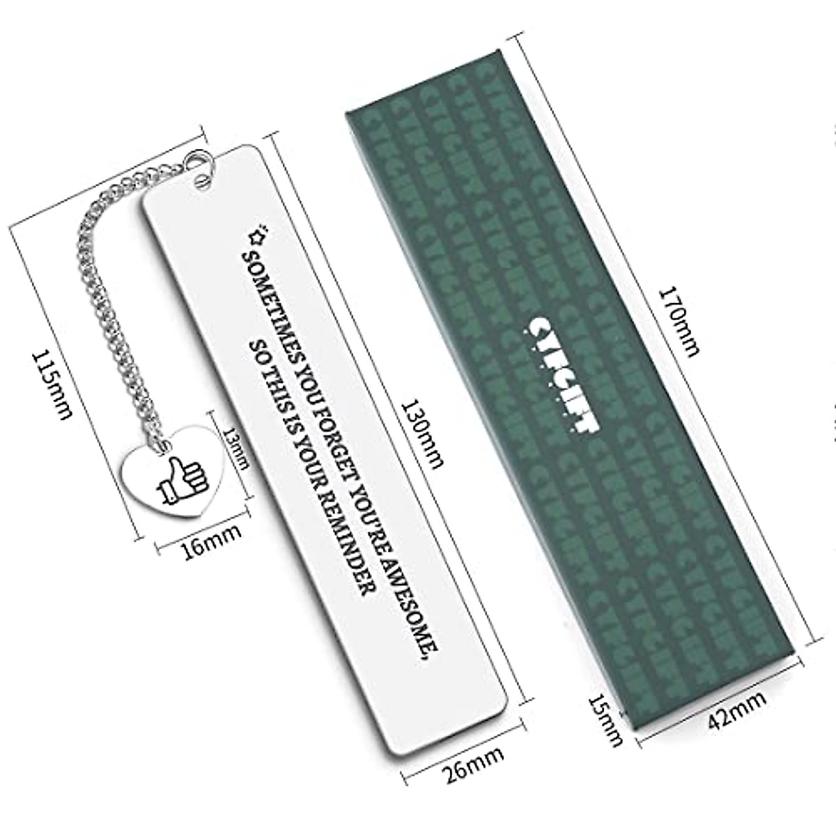 Inspirational Bookmark Gifts for Women Men Thank You Gift for Boss Leader Coworker Birthday Teachers' Day Christmas Graduation Gifts for Her Him Friend Teacher Nurse Student Daughter Son Bookmark Gift