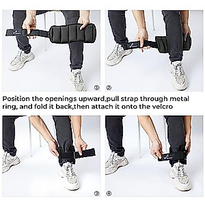 Sportneer Adjustable Ankle Weights 1 Pair 2 4 6 8 10 Lbs Leg Weight Straps for Women Men, Weighted Ankle Weights Set for Gym,Fitness, Workout,Walking, Jogging,1-5 lbs for Each Ankle, 1 Pair 2-10 lbs (Black)