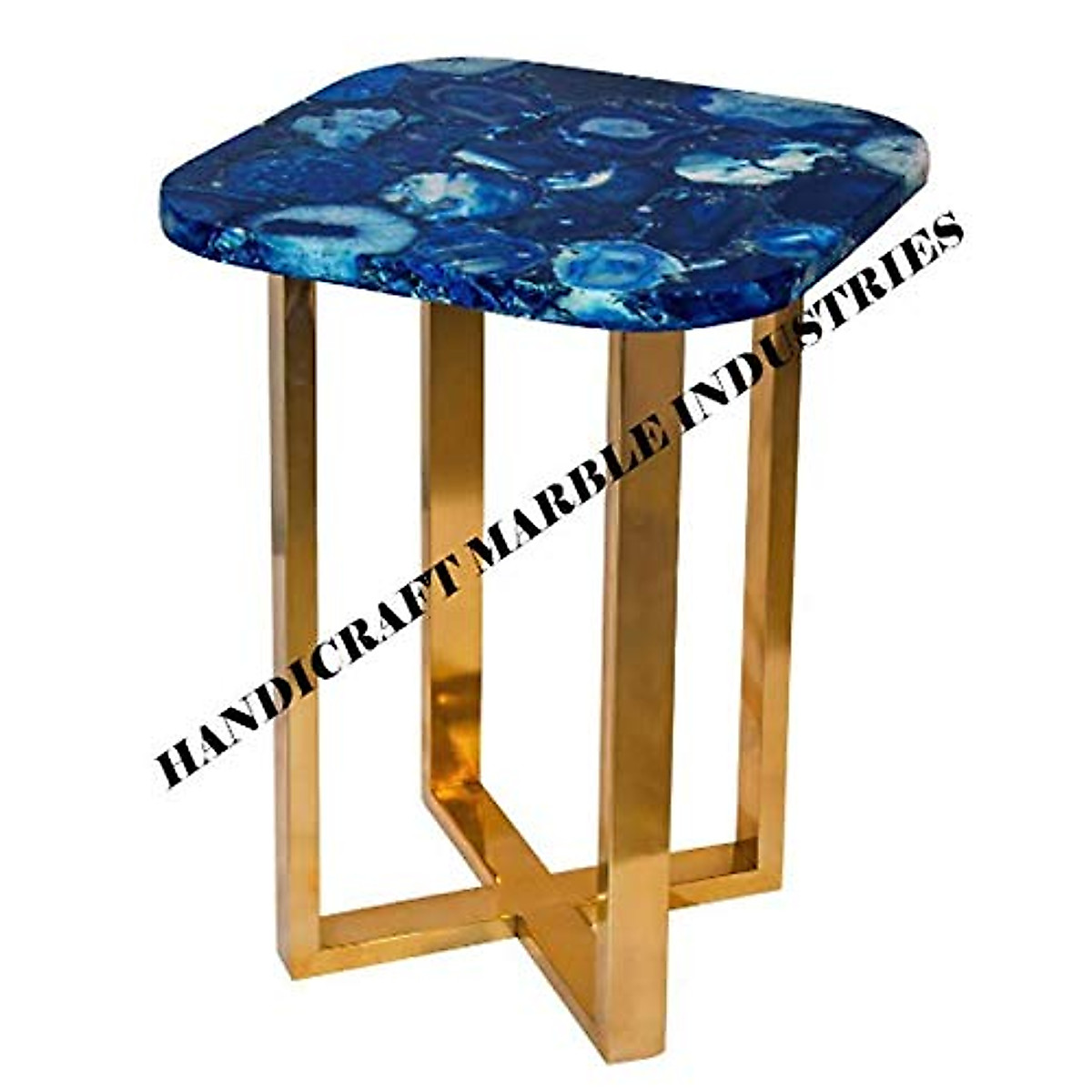 36" Inch Agate Square TableTop, Natural Blue Agate Stone Square Coffee Table Top, Blue Agate Stone Square Centre Table Top, Piece Of Conversation, Family HeirLoom