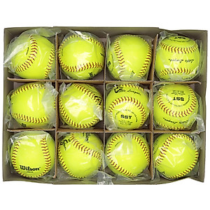 WILSON Sporting Goods A9074 Little League Softball (12-Pack), 12-Inch, Optic Yellow (WTA9074BSST)