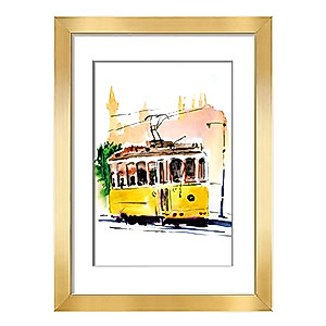 Annecy 9x12 Picture Frames (1 Pack, Gold), Composite Wood Photo Frame, For Pictures 9x12 for Wall Mounting, Classic Simple Home Office Decor