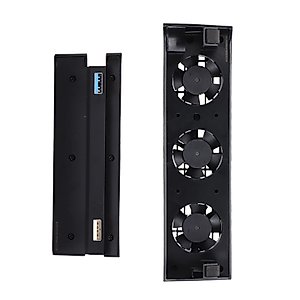 Kafuty-1 Cooling Fan and USB Hub Combination Kit for PS4 Slim Console System,4-Port USB 3.0 Adapter Splitter,Automatic Temperature Sensor Controlled Cooler,for Playstation 4 Slim