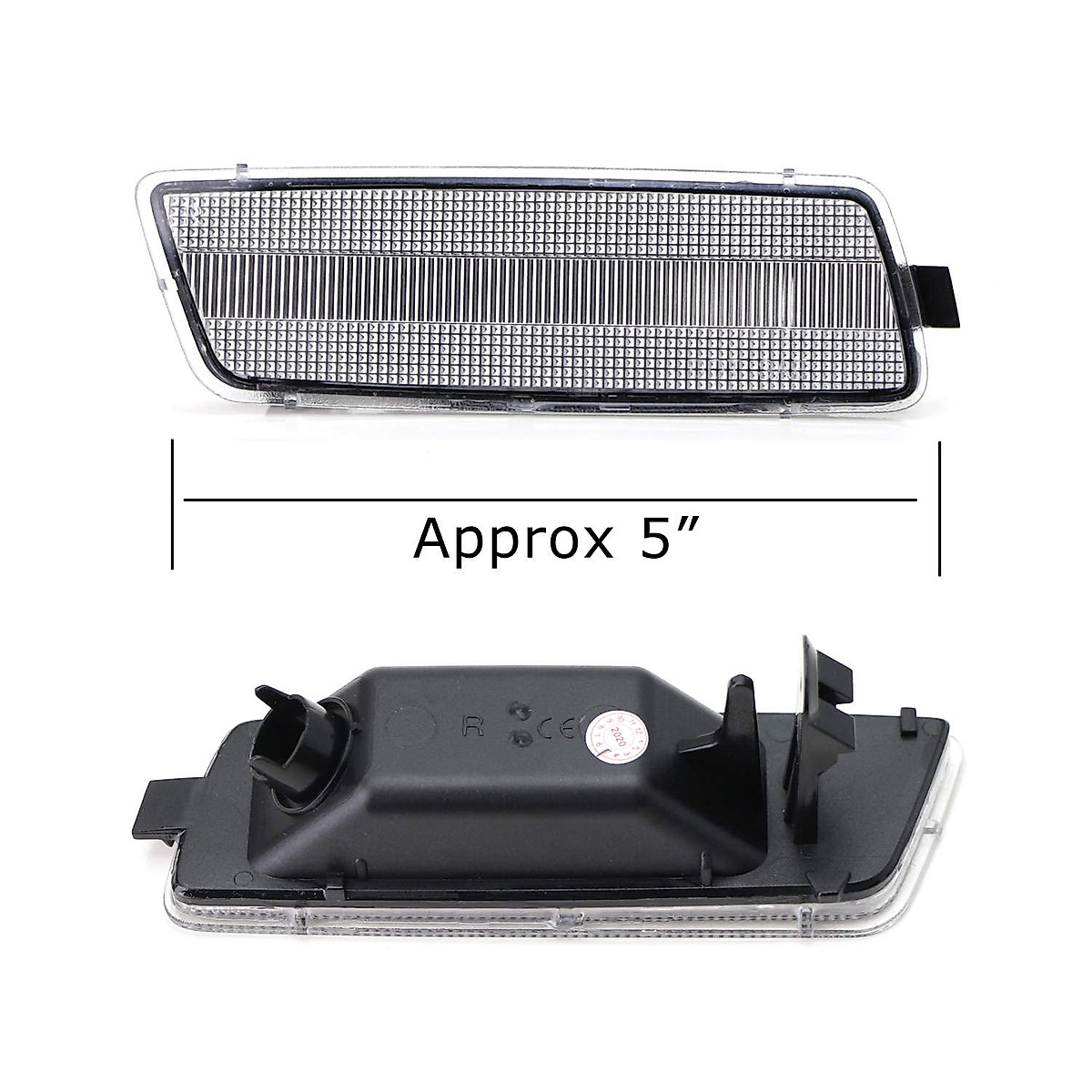 iJDMTOY Clear Lens Front Bumper Side Marker Light Housing Replacements Compatible with Volkswagen 2006-2009 MK5 Golf/GTI Rabbit, 2005-2010 Jetta, 2008 R32, Replace OEM Amber Sidemarker Lamps