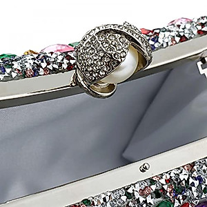 Rhinestone Purse For Women, Evening Handbags Clutch Purses For Wedding and Cocktail Party (Silver)