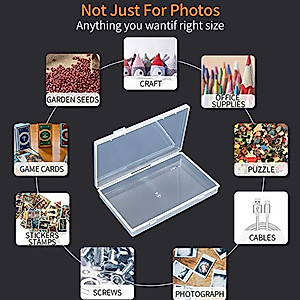 Photo Storage Box 4x6, 18 Inner Extra Large Photo Case Large Photo Organizer Acid-Free Photo Box Storage Photo Keeper Photo Storage Case, Plastic Craft Storage Box for Photo Stickers Stamps Seeds (Clear, 18 Boxes)