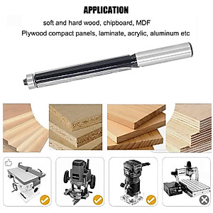 SICWOOD Extra Long Flush Trim Router Bit 1/2 Shank, 3-Inch Height X 1/2-Inch Diameter, Carbide Tipped, Top Bearing Template Flush Cut Trim Router Bit, for Woodworking Trimming