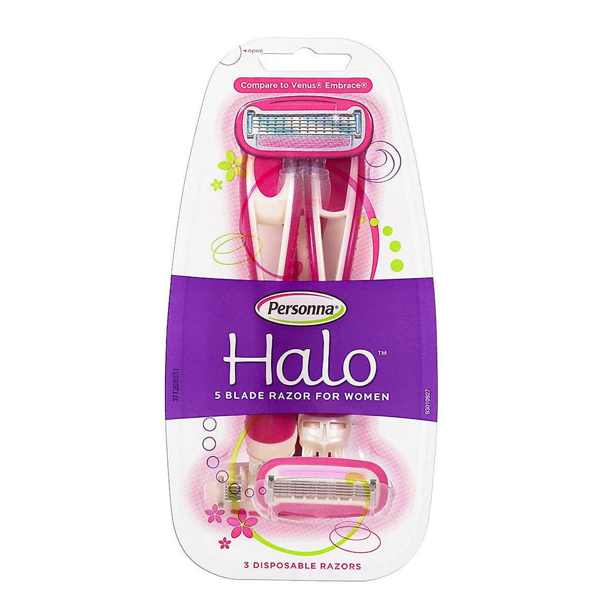 Personna Women's Halo Disposable Razor, Pink, 3 Count