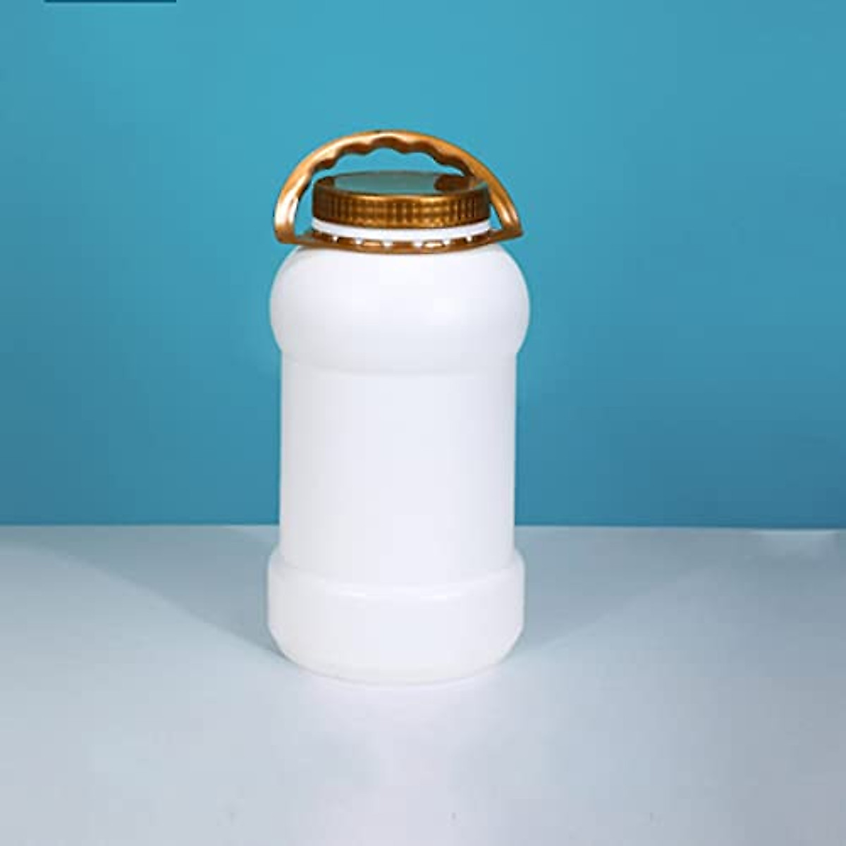 WellieSTR 4PCS Food Grade White Plastic Bucket with Handle & Lid,2L Plastic Bucket with Handle Lid Food Grade Storage Container for Home Kitchen Food Cereals Airtight Sealing