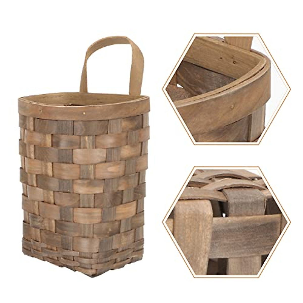 UPKOCH Wicker Woven Storage Basket Bins Decor Wall Hanging Baskets Onion Container with Handles Decorative Fruit Basket Organizer for Living Room Pantry Nursery