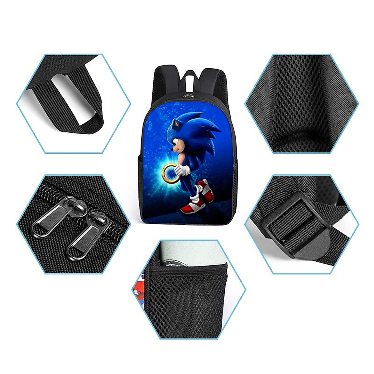 Troishui 3D Printed Boys and Girls Game Backpack Travel Bags Cartoon Novelty Daily Backpack A4-One Size