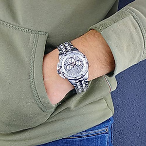 Bulova Men's Crystals Octava Stainless Steel 6-Hand Multi-Function Quartz Watch Style: 96C134