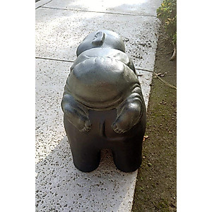 Shaolin Monk on Elephant Buddha Zen Garden Statues Good Luck Elephant - Rustic Green