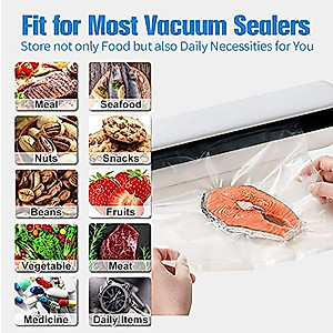 200 Vacuum Sealer Bags, 8 x 12 inch Thick BPA Free Quart Food Vac Storage Bags Compatible with All Vac Machines, Food Saver, Seal a Meal, Weston, Commercial Grade Precut Meal Prep Sous Vide Bags