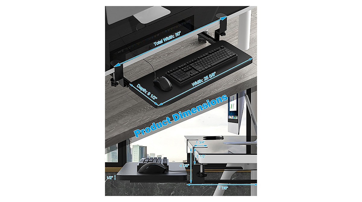 Clamp-On Under Desk Keyboard Tray – Maximize Your Space