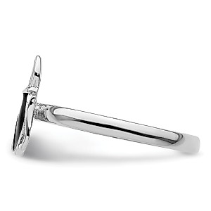 925 Sterling Silver Black Cat Stackable Ring Size 6