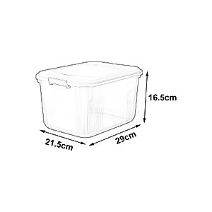 Fenteer Grain Rice Storage Container, Large Sealed Grain Container with Measuring Cup Rice Storage Bin for Nuts Rice, 7.5KG Blue