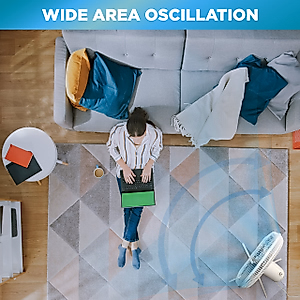 Comfort Zone Electric Oscillating Pedestal Fan, Stand Fan, 16 inch, 3 Speed, 90 Degree Oscillating Head, Adjustable Height and Tilt, Airflow 7.48 ft/sec, Ideal for Home, Bedroom & Office, CZST161BTE