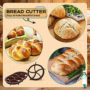 Newmemo Bread Dough Press Mold Set Bread Cutters Baking Bread Rolls Mold Plastic Pastry Cutters Kaiser Stamp Round Oval Classic Bread Press Mold for Baking Supplies