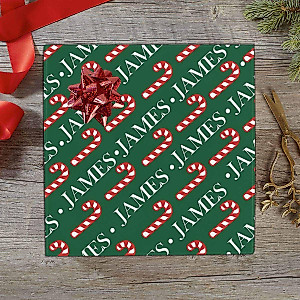 Artsadd Personalized Christmas Wrapping Paper Rolls for Boys&Girls Kids Adults, Custom Gift Wrapping Paper Roll 58 x 23 Inches