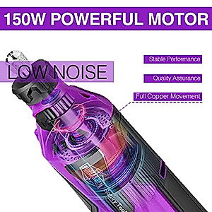 12V Cordless Rotary Tool Kit, 6-Speed(5000-30000 RPM),150 Accessories, Universal Keyless Chuck and Flex Shaft Rotary Tool, Electric Power Rotary Tools for Sanding, Polishing, Drilling, Cutting, DIY