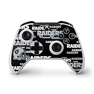 Skinit Decal Gaming Skin Compatible with Xbox One S Controller - Officially Licensed NFL Las Vegas Raiders - Blast Alternate Design