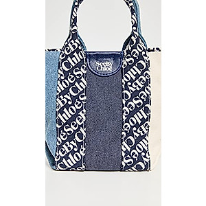 See by Chloe Women's Laetizia Mini Tote Crossbody, Royal Navy, Blue, Print, One Size