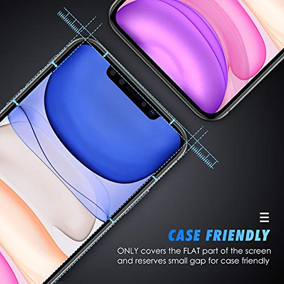 SPARIN Screen Protector Compatible with iPhone 11 / XR 6.1 inch, 4 Pack Tempered Glass with Alignment Frame