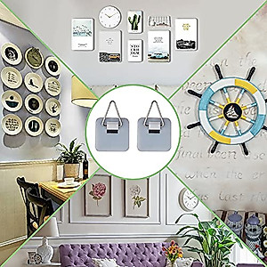 Upgraded Adhesive Plate Hanger,YuCool 40 Pcs Invisible Vertical Holders for Pictures Wall Decor Photos