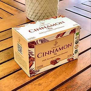 Authentic Lanka 100% True Ceylon Cinnamon Tea 25 Sachets Box - Caffeine Free, Organic Sweet Cinnamon Herbal Tea, Vegan, USDA Organic, Non GMO, Sri Lanka (Ceylon) Origin