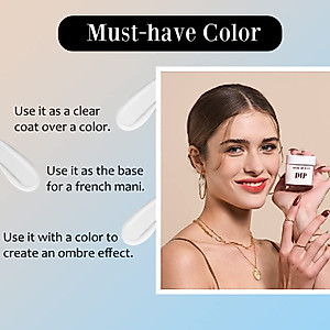 AZUREBEAUTY Dip Powder Clear Color 2Oz/56g, Basic Transparent Acrylic Dipping Powder Crystal French Nail Art Starter Manicure Salon DIY at Home, Odor-Free, Long-Lasting, No Nail Lamp Needed