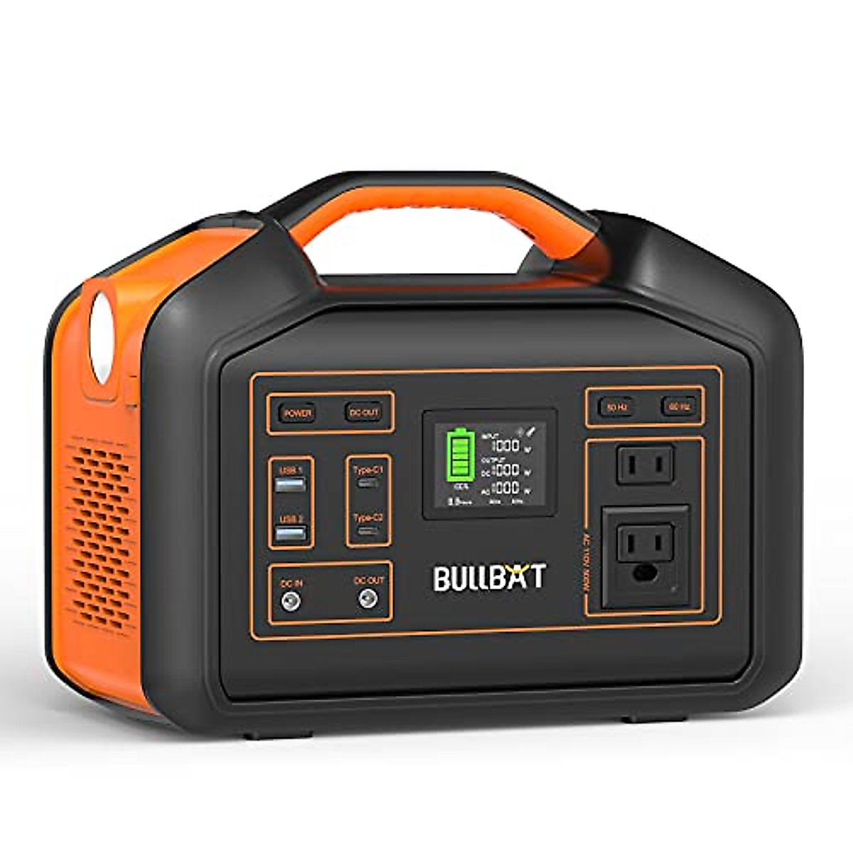 BULLBAT Portable Power Station Pioneer 500, 504Wh Lithiu m Battery Powered Outlet with 500W AC, Solar Power Generators with MPPT, Backup Power Supply for Outdoor & Indoor