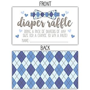 50 Little Man Diaper Raffle Tickets - Boy Baby Shower Game