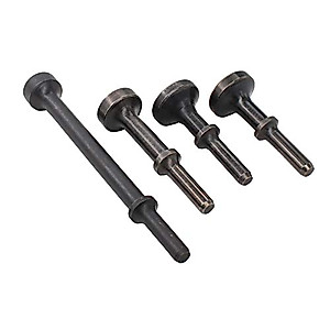 ApplianPar Pack of 5 Heavy duty Smoothing Pneumatic Air Hammer Pneumatic Chisel Bits Extended Length Tools Kit with Spring