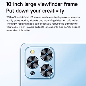 TOPINCN Gaming Tablet, 10in Tablet 5GWIFI 6G 256G Blue for Daily (Blue)