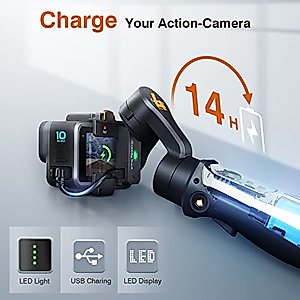 3 Axis Gimbal Stabilizer for Gopro Hero 11/10/9, Handheld Stabilizer for Gopro for Video Recording,IPX4 Waterproof, Bluetooth Control, Compatible with Osmo Camera, YI Cam, Insta360, hohem iSteady Pro4