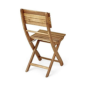 Christopher Knight Home Positano Outdoor Acacia Wood Foldable Dining Chairs, 2-Pcs Set, Natural Stained