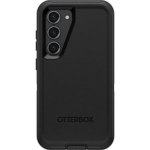 OtterBox Galaxy S23 Defender Series Case - Black, Rugged & Durable, with Port Protection, Includes Holster Clip Kickstand
