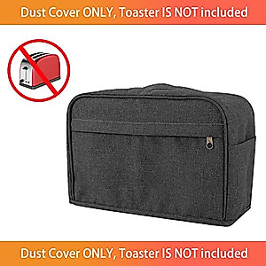 4 Slice Toaster Cover, Toaster Bags with Pockets, Bread Toaster Oven Dustproof Cover, Toaster Storage Bag, Appliance Covers For Kitchen Small Appliance, Fingerprint Protection, Gift for Women (M, Black)
