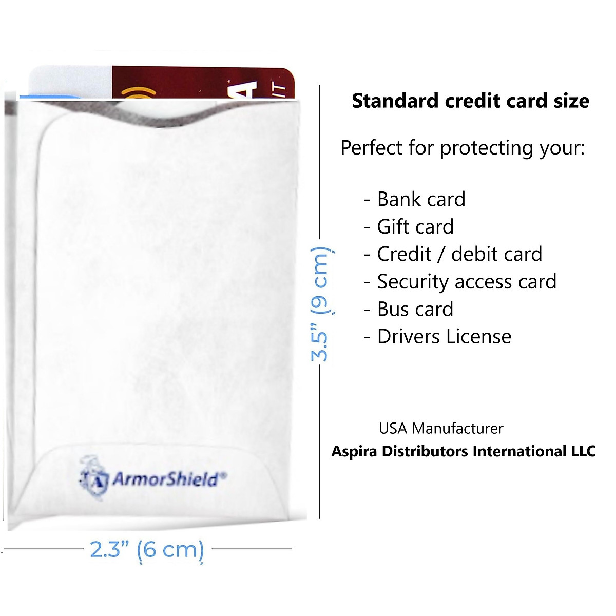 Semper Paratus Gear TYVEK Credit Card Sleeves Protectors 100% MADE IN USA - For Travel wallet or purse. RFID Blocking 13.56 Blank White SPG-TYVEK-RFID-CCP Semper Paratus