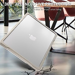Batianda Ultimate Protection Case for M3 MacBook Air 13.6 inch 2022 2023 2024 Model A2681/A3113 Matte Carbon Fiber Edges Shockproof Anti-Scratch and Anti-Fingerprint with Keyboard Cover, Rock Gray