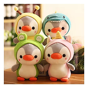 Slewed Penguin Plush Toy, Cute Penguin Plush Stuffed Animal Plush Doll 10 inch Christmas Birthday Gift for Boys and Girls (Bee)