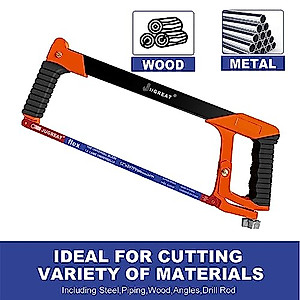 Hacksaw Replacement Blades (10 Pack) High Speed 24 TPI - 12" Length Hack Saw Blade - Carbon Strength Steel