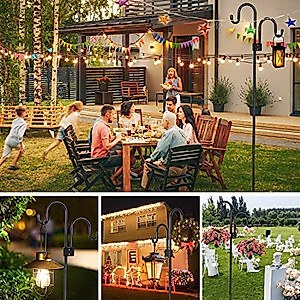 Shepards Hooks for Outdoor,76 Inch Bird Feeder Pole, Heavy Duty Shepherds Hook for Bird Feeders for Outside Tall Hummingbird Feeder Stand Bird Feeder Hanger Garden Hook Wind Chime Stand Black 1 Pack