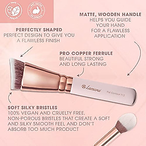 Pro Face Contour Brush Set - Synthetic Contouring Sculpting and Highlighting Kit - Cream Blush Powder Flat Nose Cheek Round Small Angled Fan Tapered Precision Kabuki Foundation Makeup Brushes