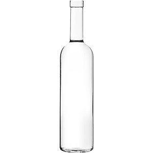 North Mountain Supply 750ml Premium Glass California Bottle Flat-Bottomed Bar Top Closure - Case of 6 - Clear/Flint